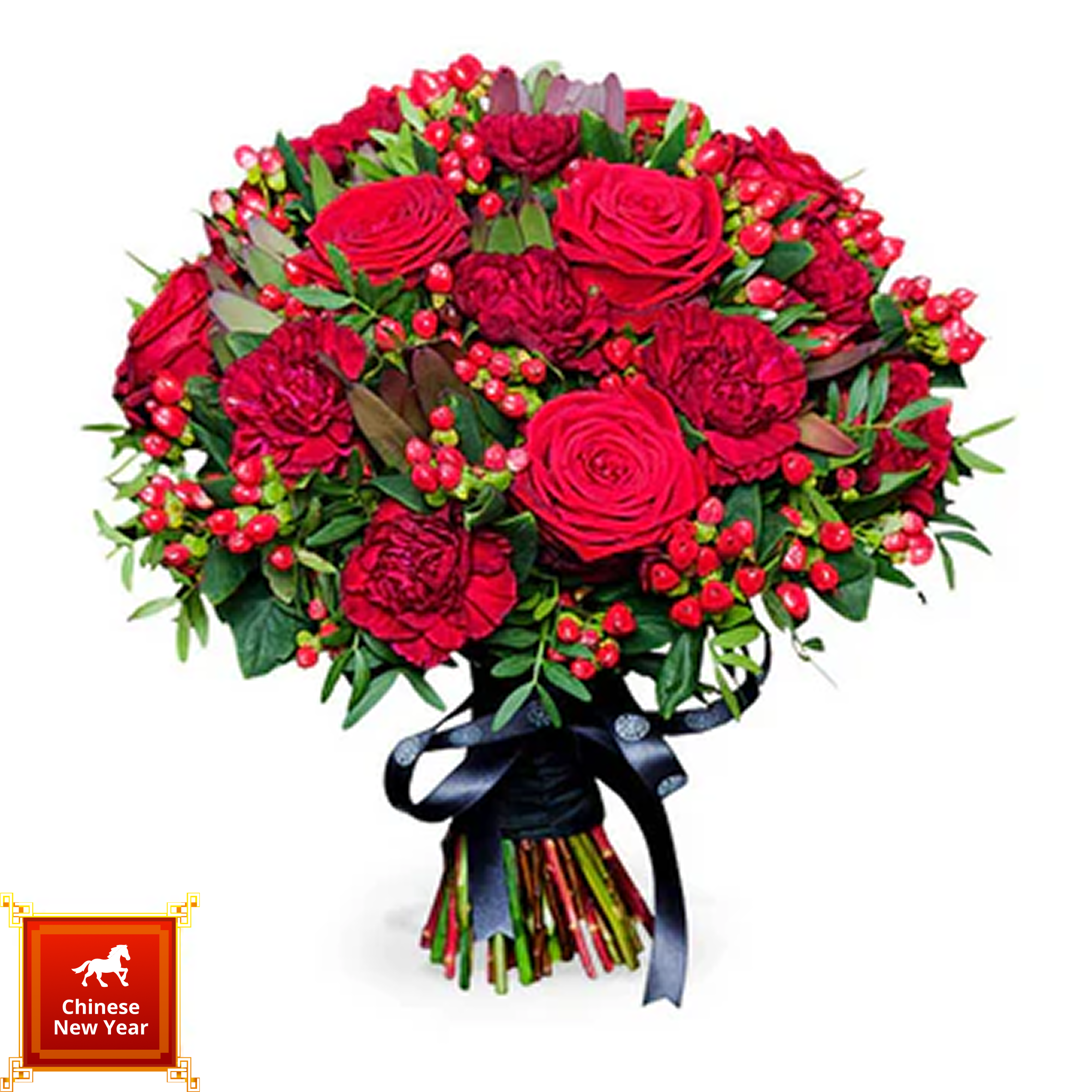 Luxury Red Rose Bouquet | Chinese New Year Flowers | Rose Delivery in ...