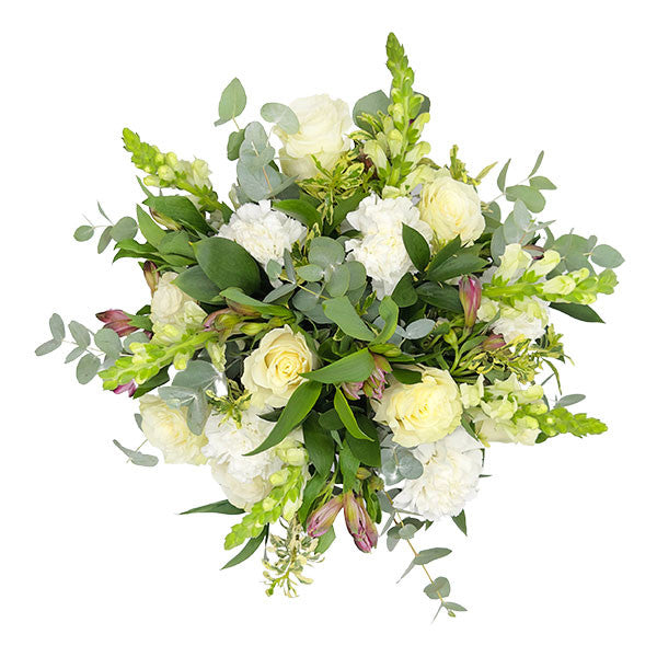 White Dreamland | White Roses and Snapdragons Bouquet | Birthday and ...